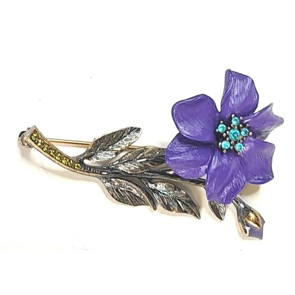 Joan Rivers | Jewelry | Vintage Joan Rivers Purple Flower Brooch | Poshmark